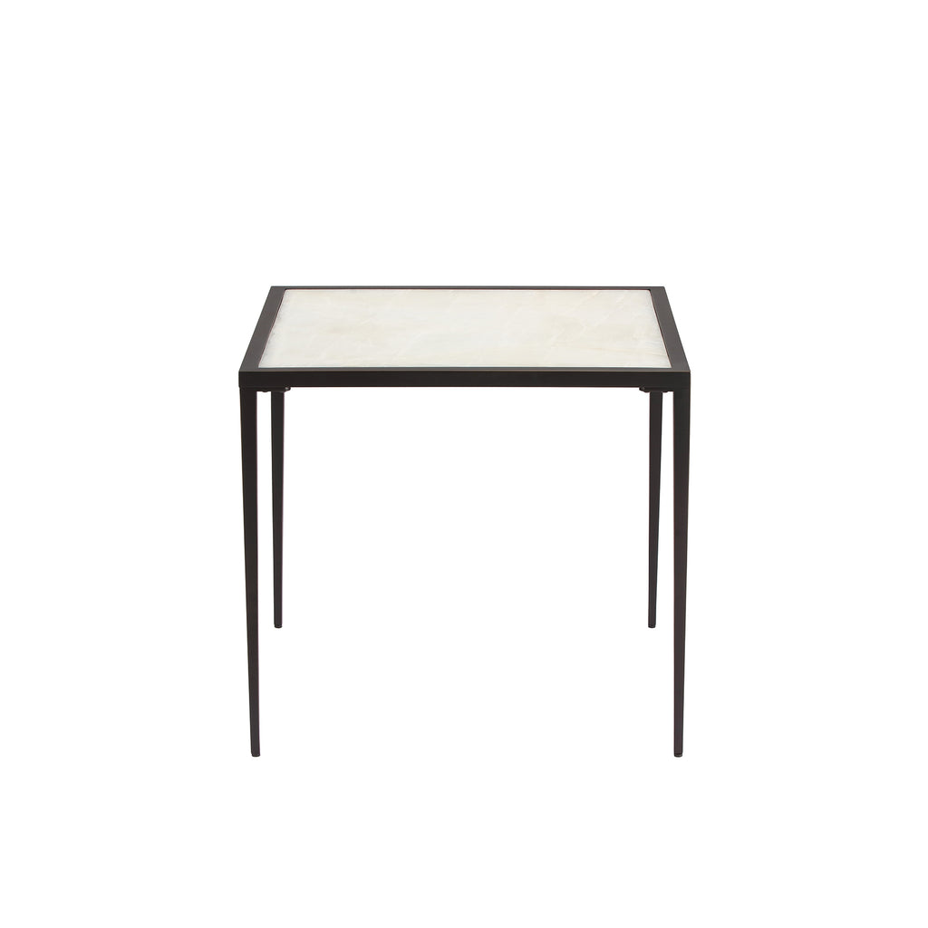 Calcite Spectrum Side Table | Natural Stone Square Table | Moorizon